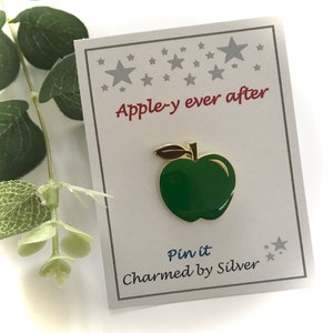 Gorgeous Green Apple Enamel Pin Badge Apple-y Ever After - Etsy