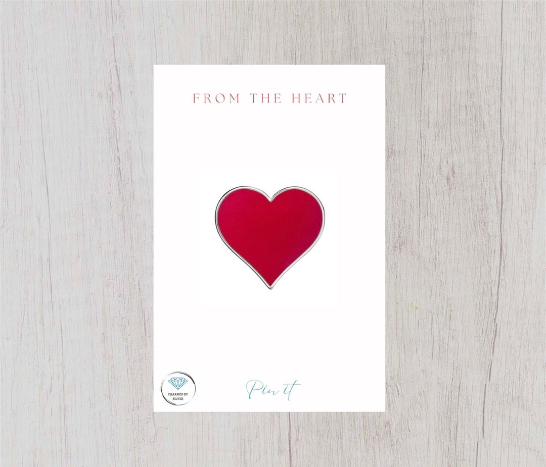 Red Heart Enamel Pin Badge - From the Heart - Etsy