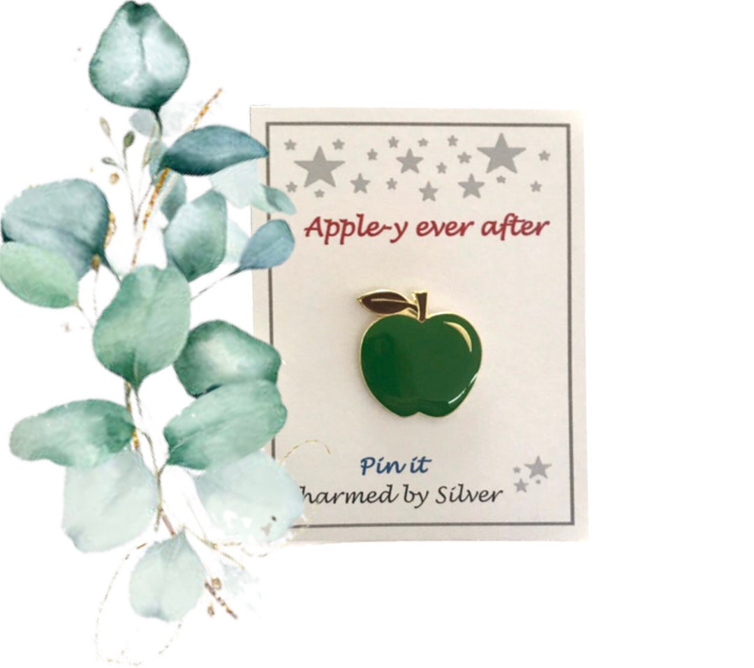 Gorgeous Green Apple Enamel Pin Badge Apple-y Ever After - Etsy
