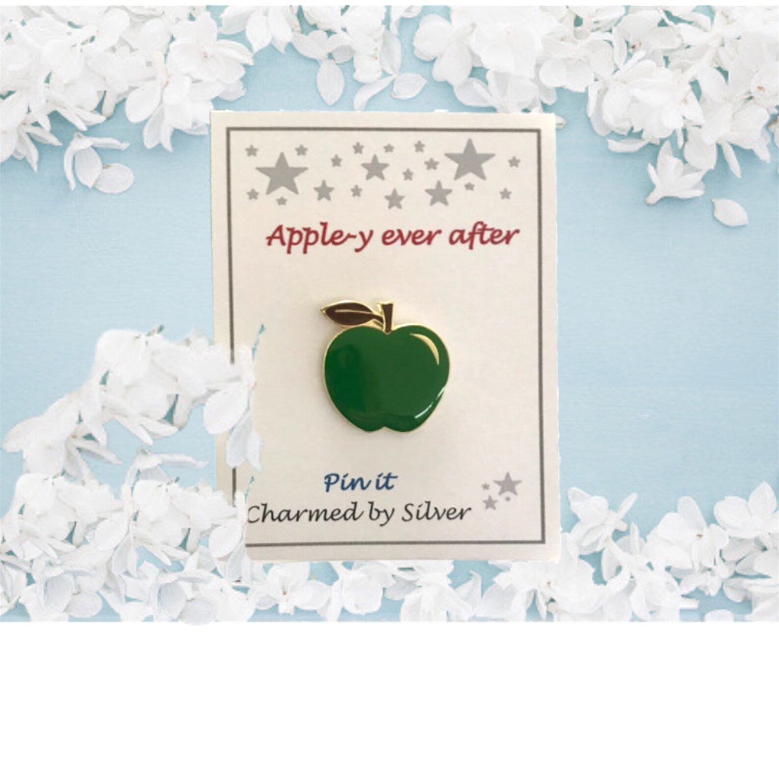 Gorgeous Green Apple Enamel Pin Badge Apple-y Ever After - Etsy