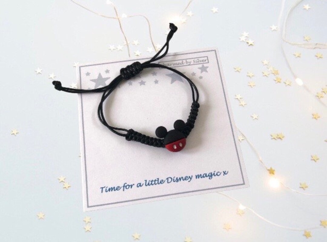 Disney Mickey Mouse Theme Woven Bracelet With Message - Etsy