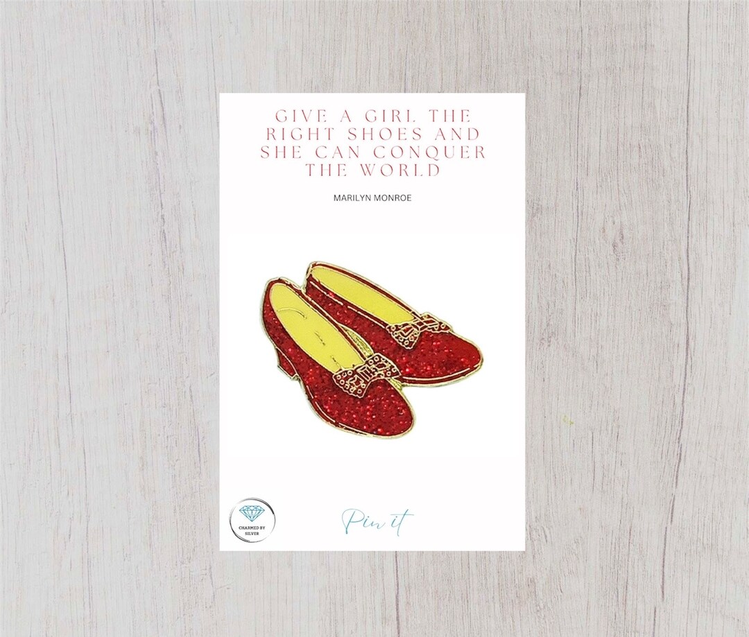 Ruby Red Sparkle Slippers Shoes Enamel Pin Badge - Give a Girl the ...