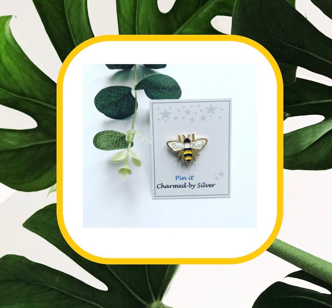 Motivational Bee Pin Enamel Badge Bee Kind - Etsy