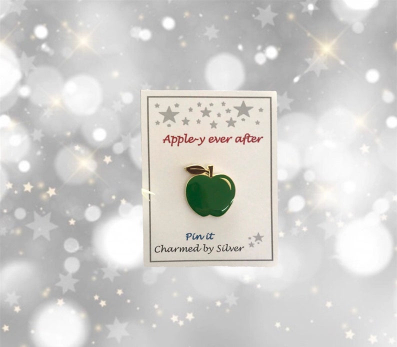 Gorgeous Green Apple Enamel Pin Badge Apple-y Ever After - Etsy