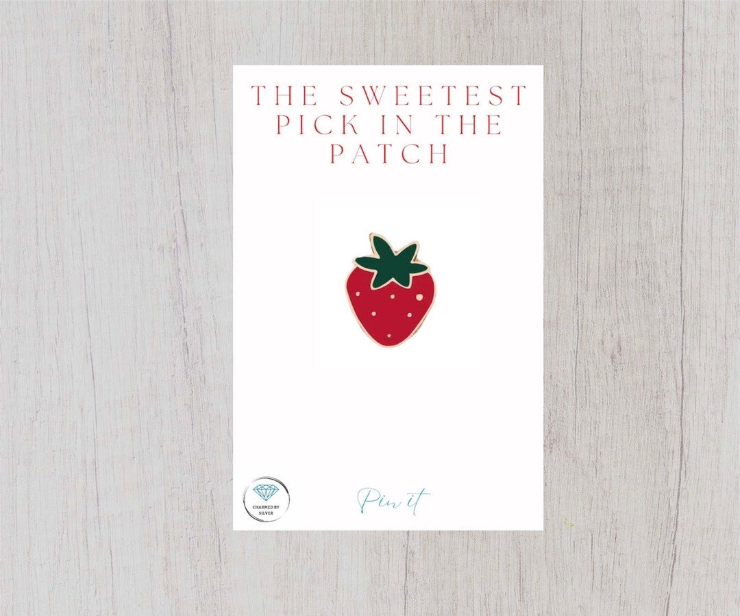 Red Strawberry Enamel Pin Badge - the Sweetest Pick in the Patch - Etsy