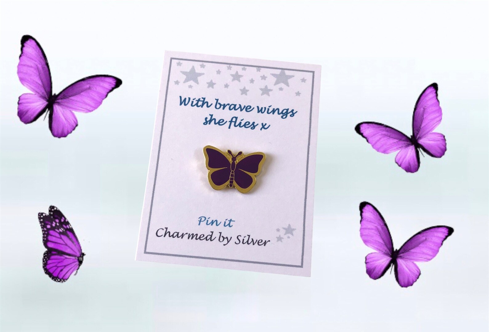 Beautiful Butterfly Enamel Pin Badge in Red Blue Green - Etsy