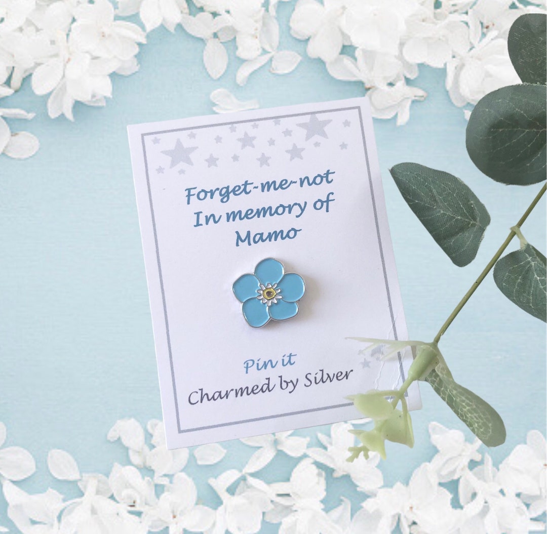Beautiful Remembrance Forget-me-not Enamel Pin Badge - in Loving Memory ...