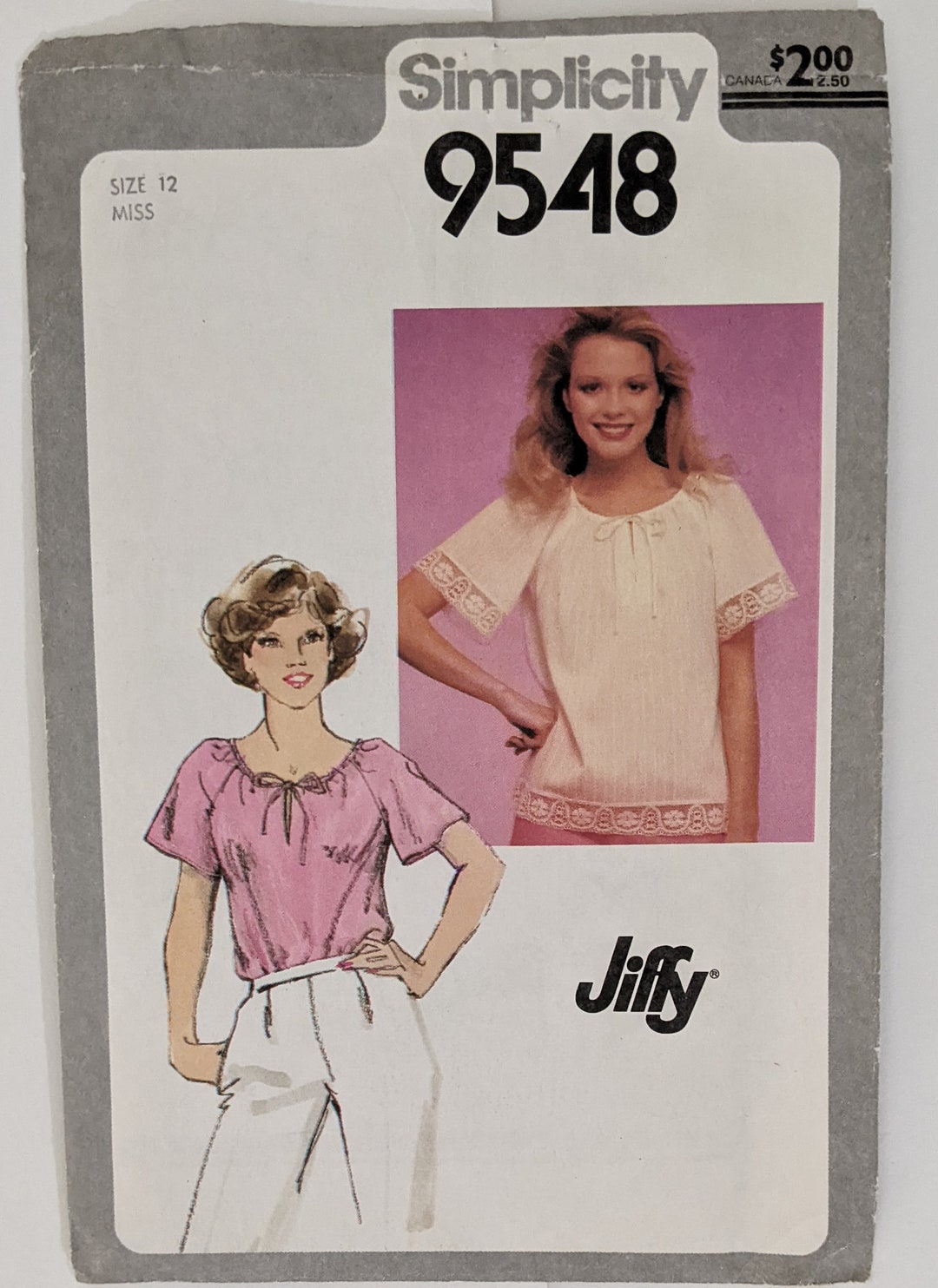 Cut Simplicity Pattern #9548 - Misses Scooped Neckline Jiffy Pullover ...