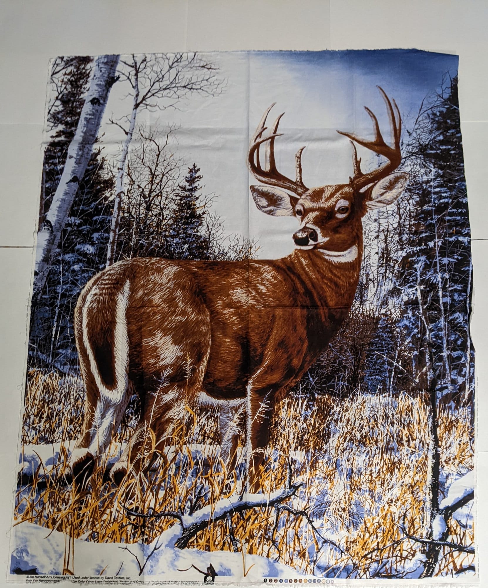 Cotton Fabric Panel 43 X 36 winter Buck Frame It, Stuff It, Quilt It ...