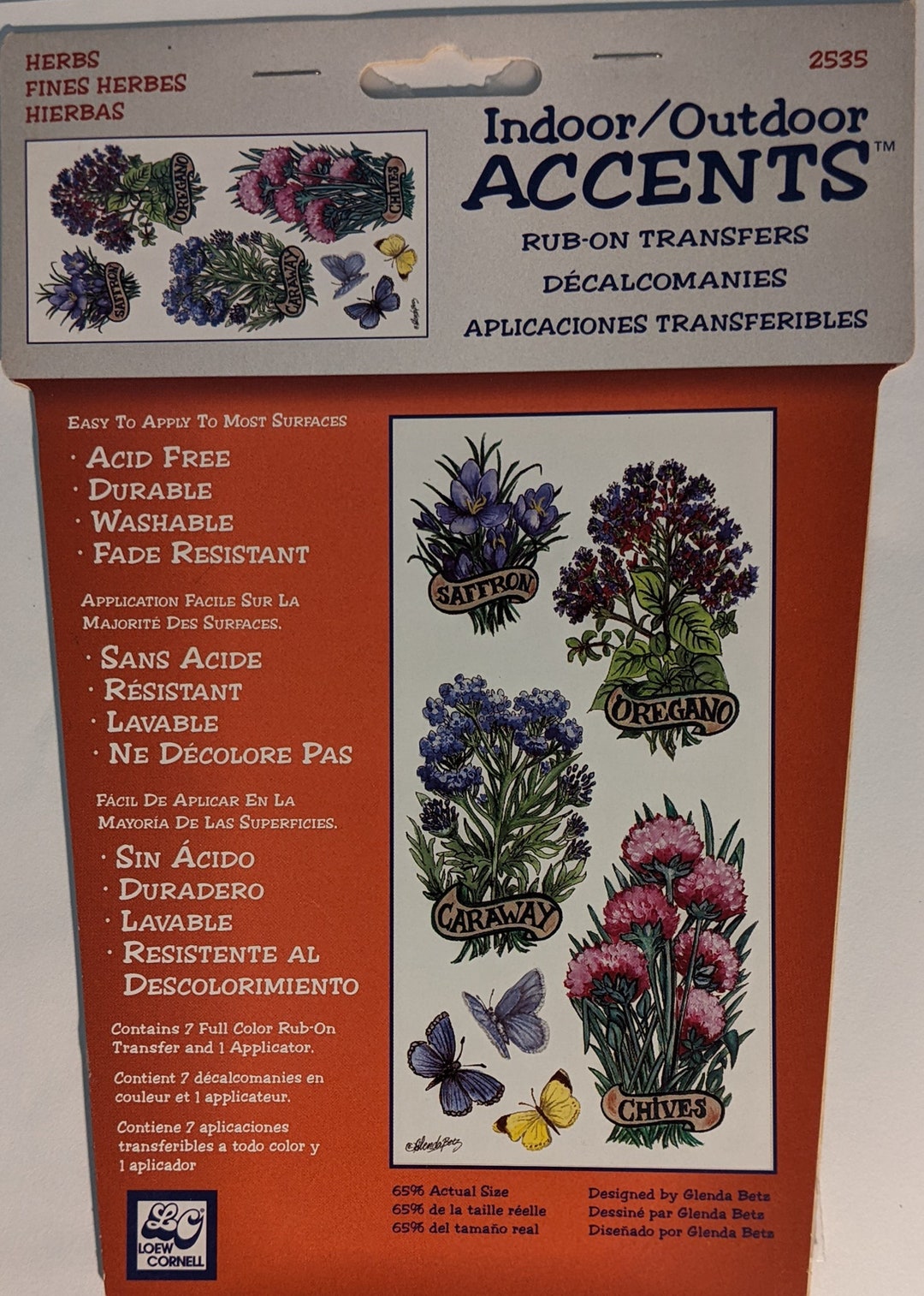 New Rub-on Transfers - 7 Full Color Herb Transfers - Indoor/outdoor by ...