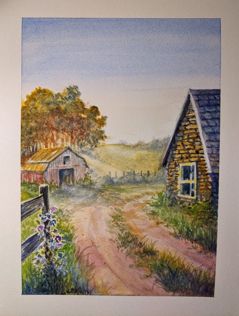 Original Barn Painting-watercolor Barn Art Original Watercolor Art ...