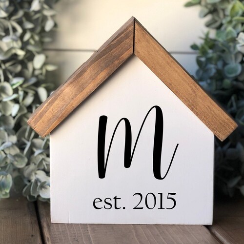 Initial Wood House Sign Established Sign Home Decor - Etsy