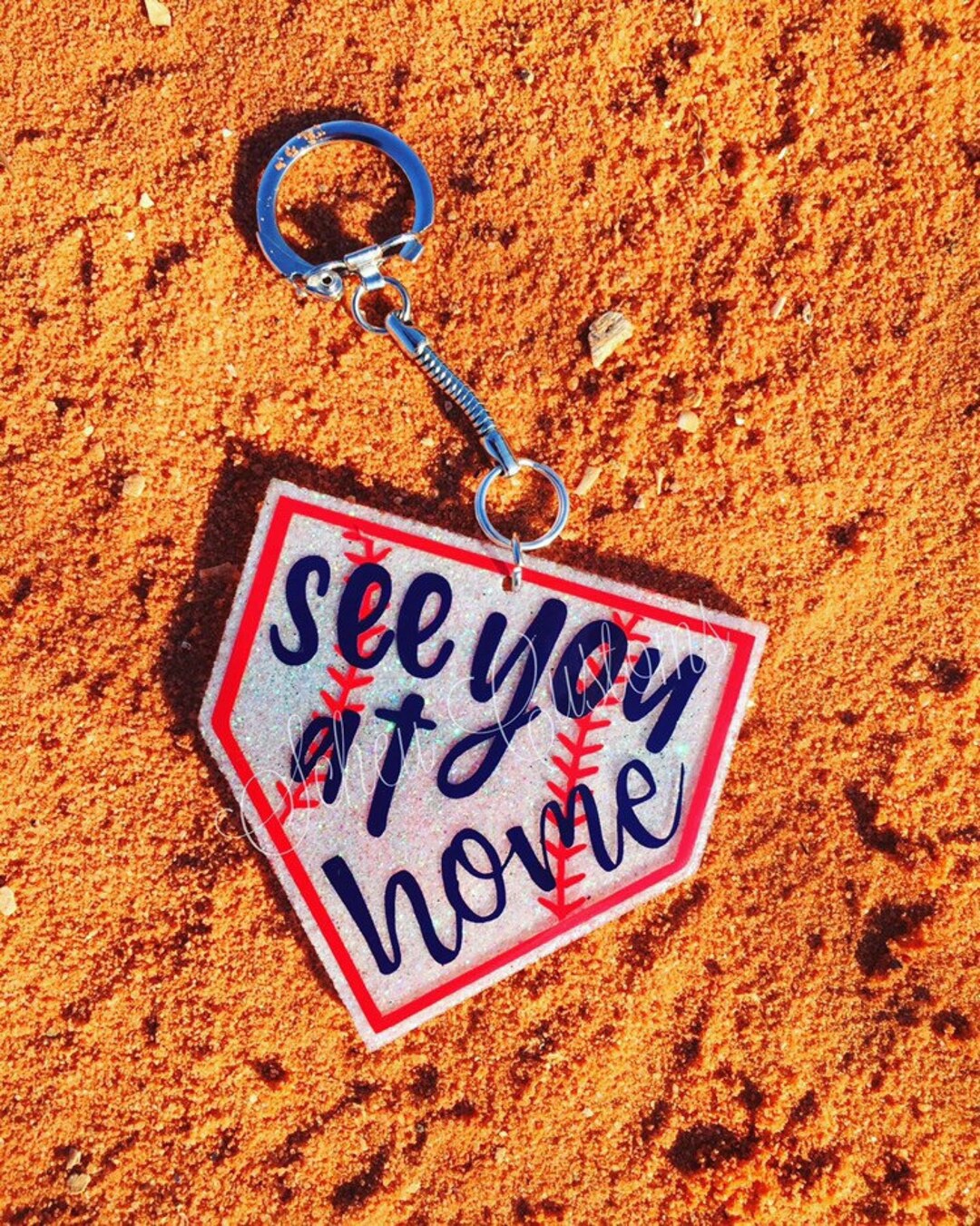 Homeplate Keychain See You at Home - Etsy UK