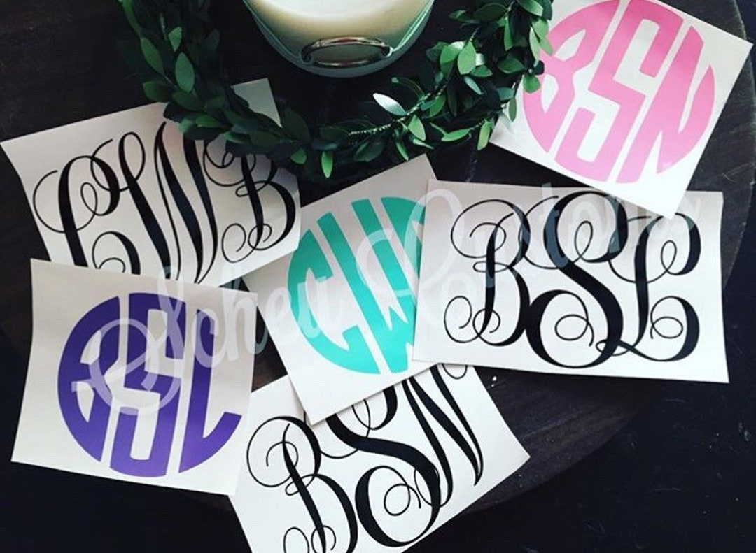 3" Monogram Decals - Etsy