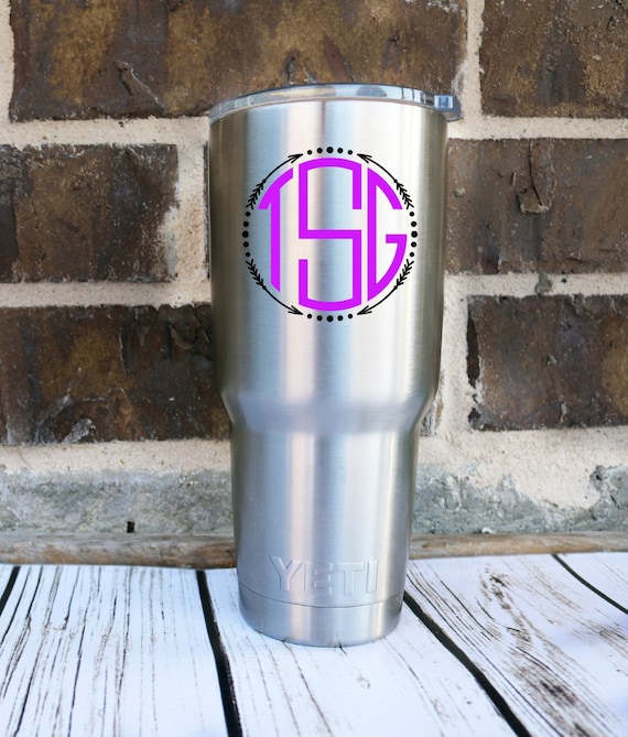 Yeti Custom Decal Yeti Rambler Custom Decal Monogram Decal | Etsy