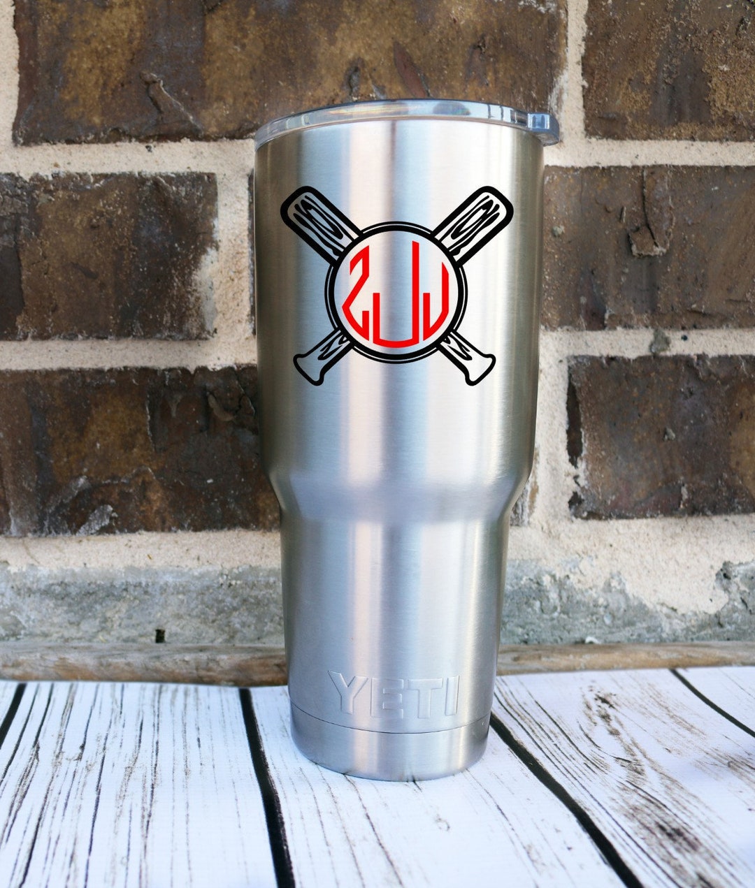 Yeti Custom Decal, Baseball, Yeti Rambler, Custom Decal, Monogram Decal ...