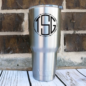 Custom Monogram Decal for Tumbler, Personalized Vinyl Sticker - Etsy