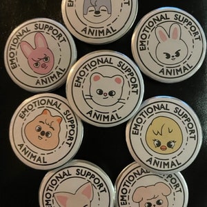 Skzoo Emotional Support Animal Button Pin - Etsy