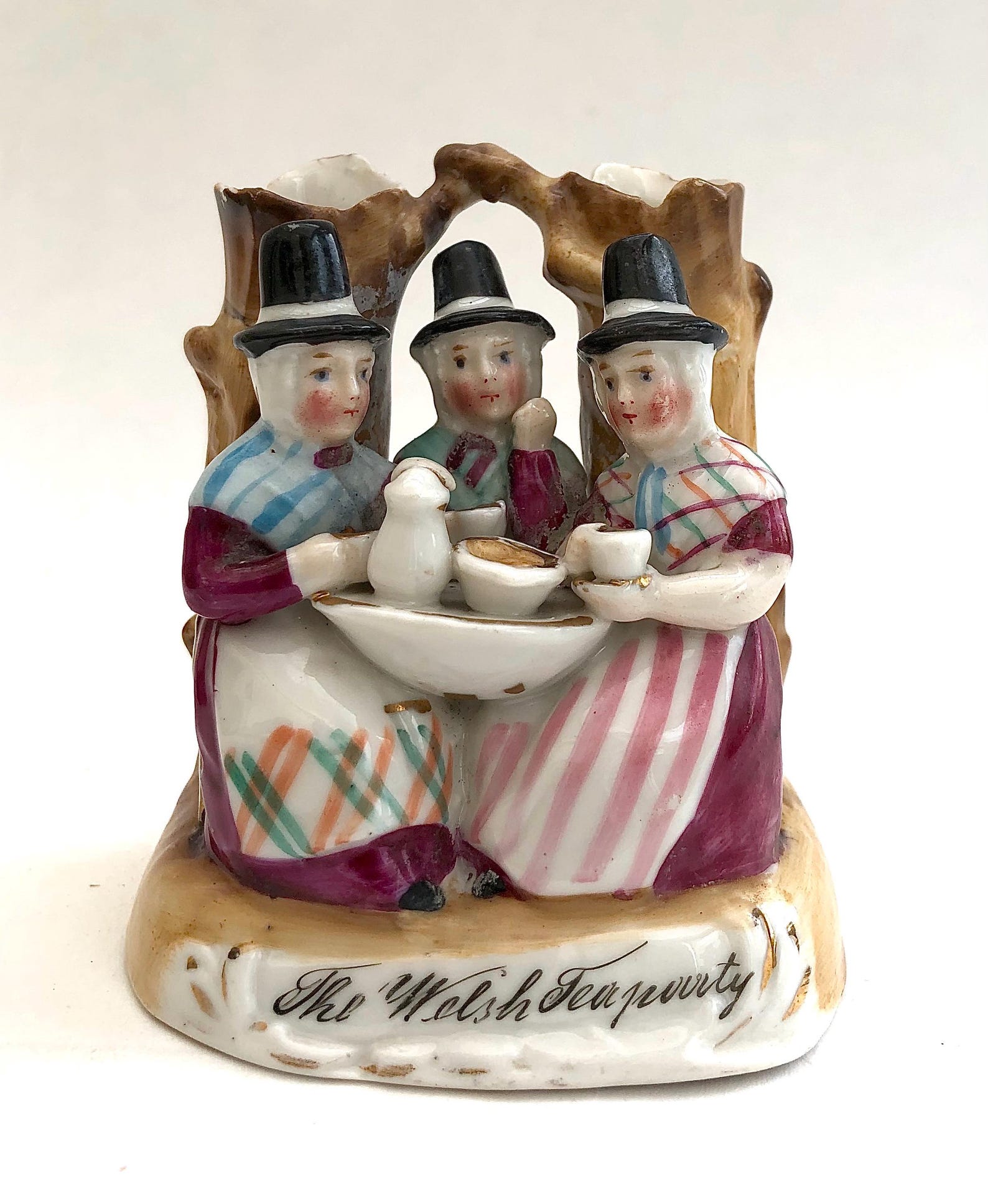 The Welsh Tea Party, 1890s Victorian Antique Fairing, German Porcelain ...