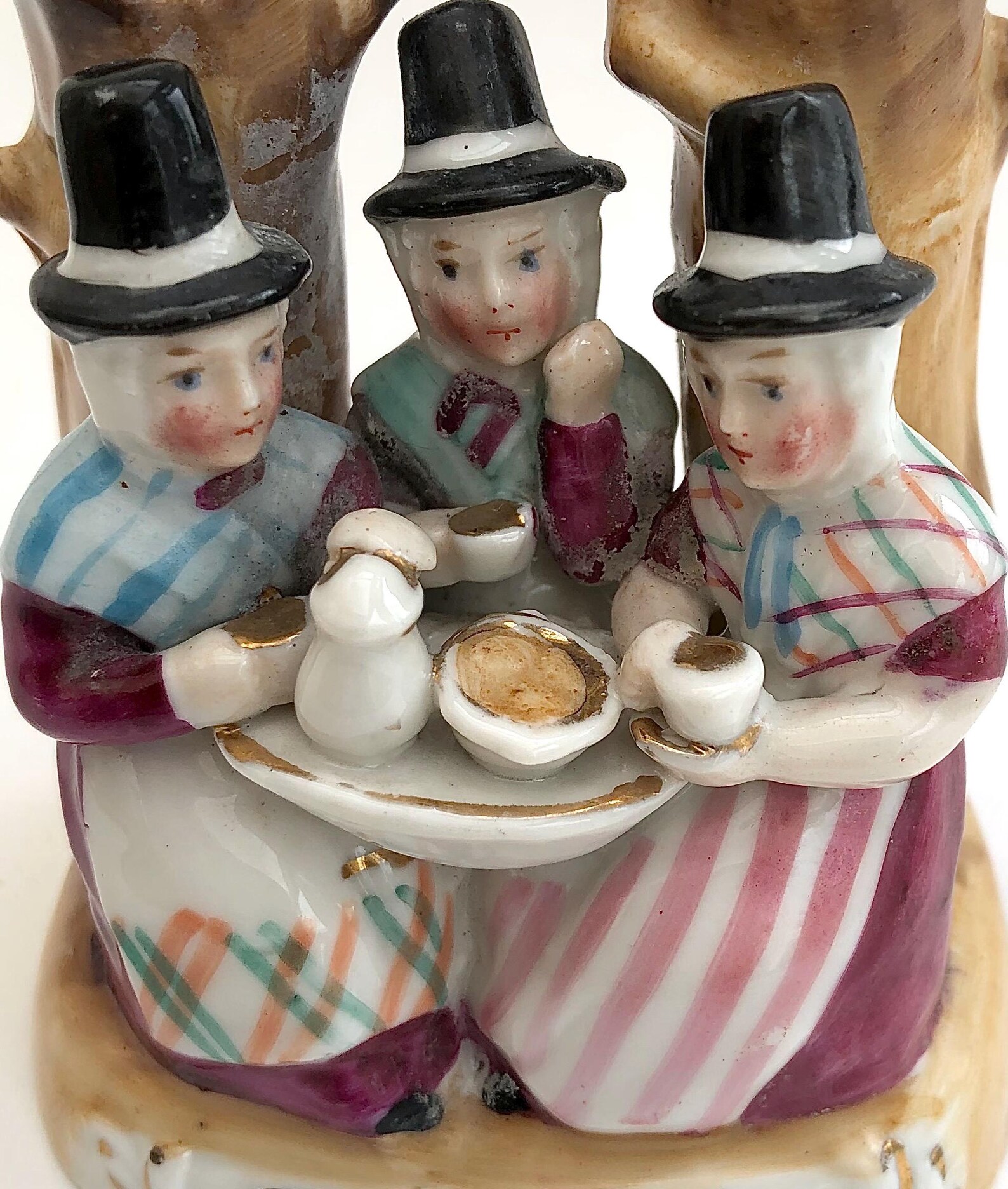 The Welsh Tea Party, 1890s Victorian Antique Fairing, German Porcelain ...