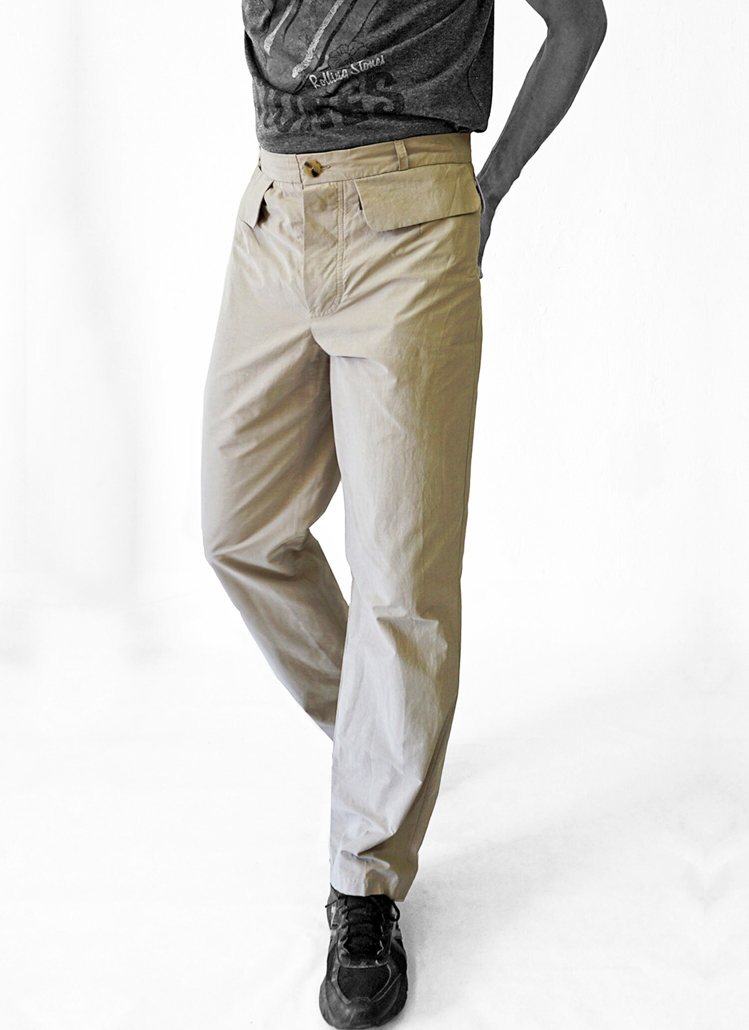 MEN TROUSERS with clap pockets, Man pants, cotton