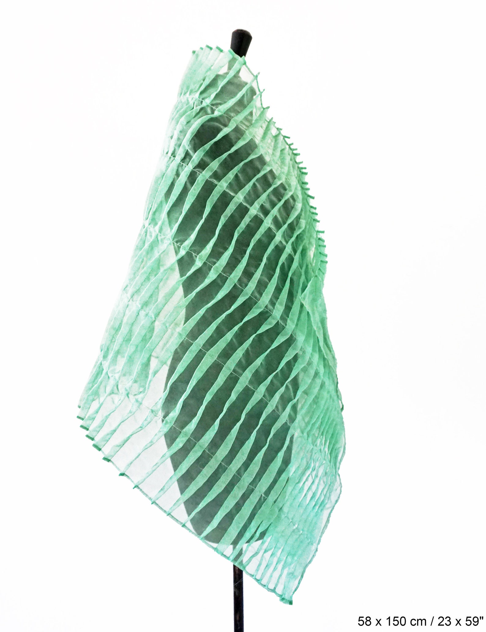ORGANZA TUCK SCARF Pleated Shawl, Green Translucent - Etsy