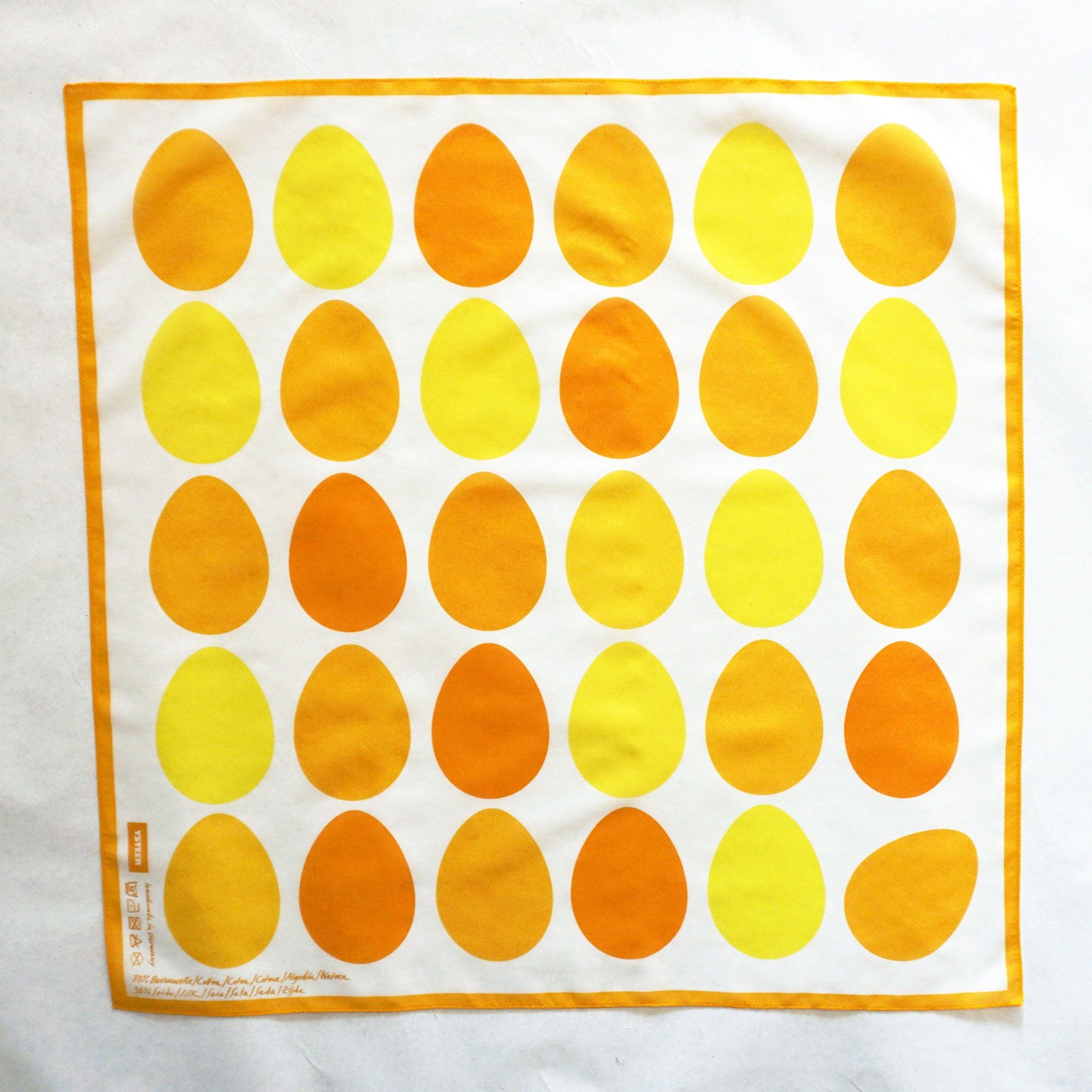 EASTER EGGS Scarf YELLOW cotton silk