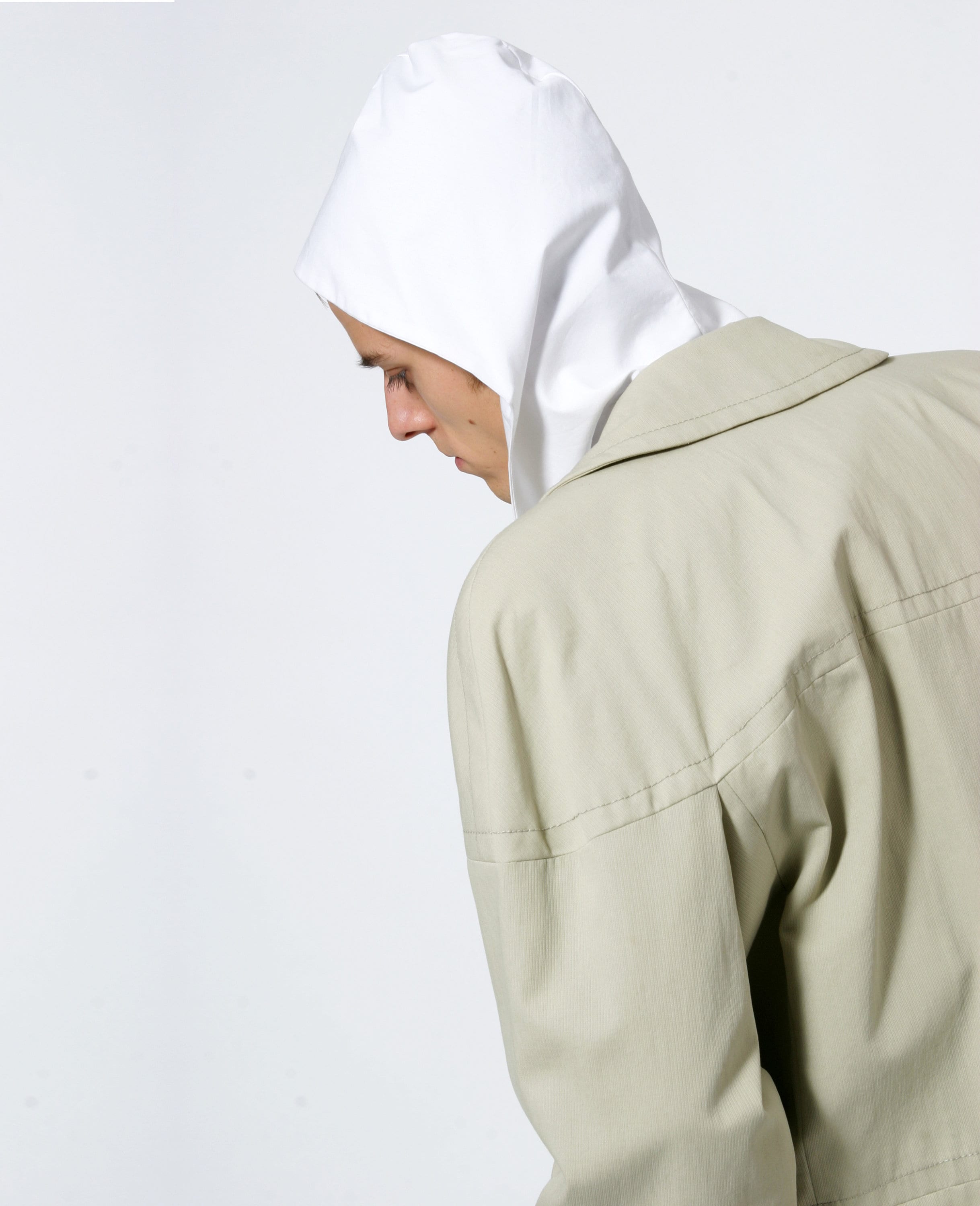 MEN JACKET with overlapping shoulders, concealed closure