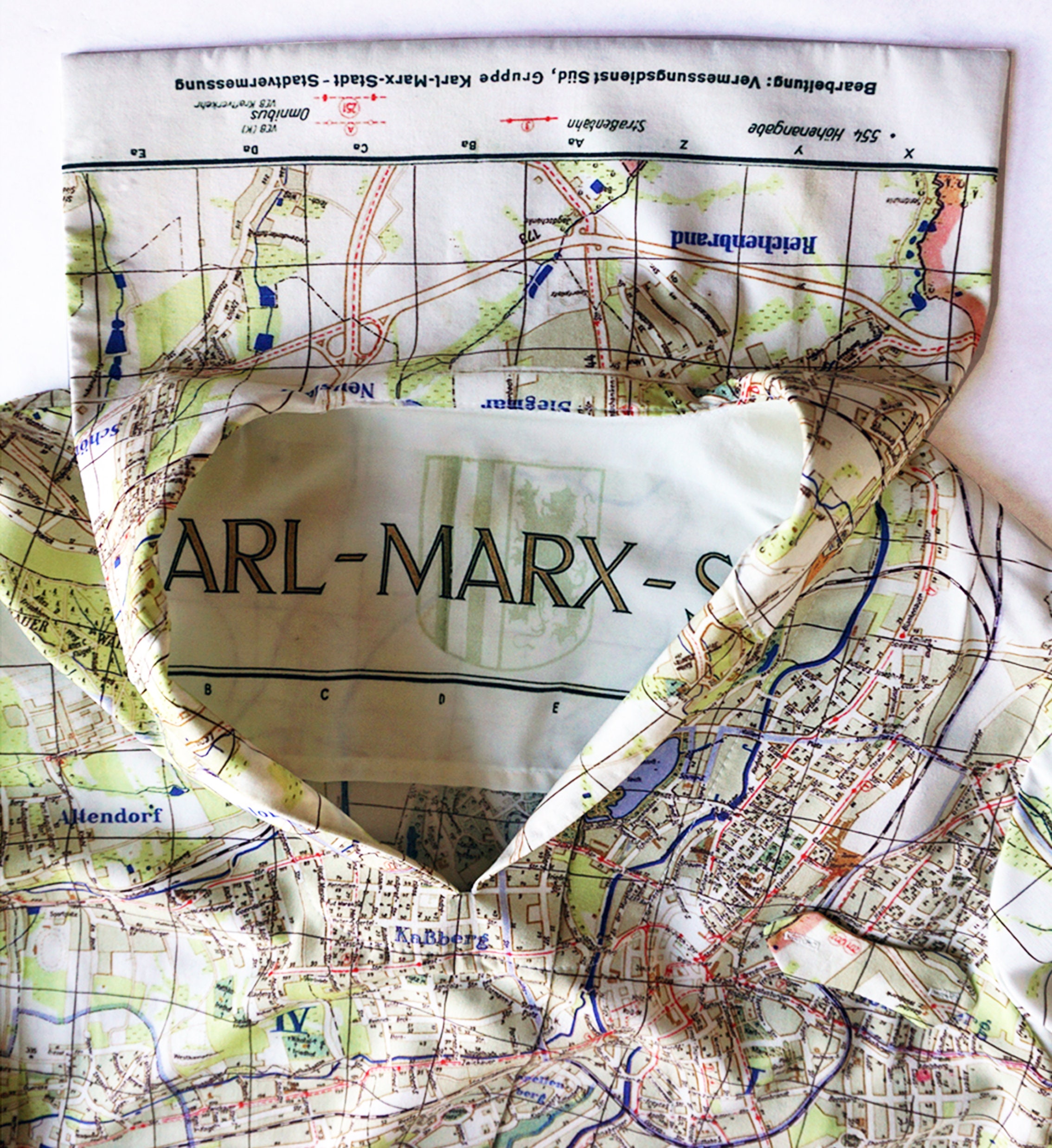 Karl Marx City plan Shirt with long Sleeves and sailor collar, Karl ...