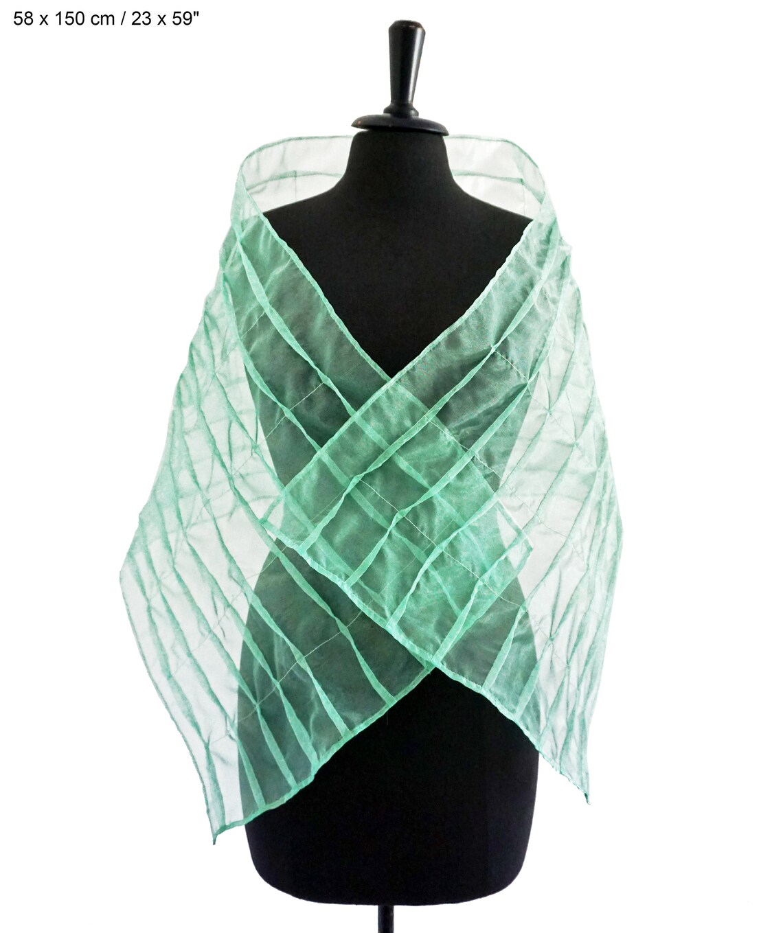 ORGANZA TUCK SCARF Pleated Shawl, Green Translucent - Etsy