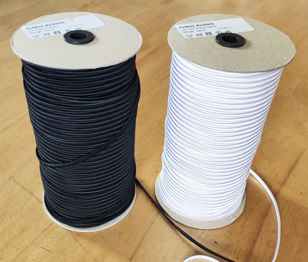 SOUTACHE RIBBON 5mm/0,2" White Black Shiny Viscose Satin-ribbon Flat ...