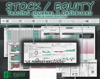 EXCEL | Stock Trading Journal and Dashboard, Equity Trades Journal ...