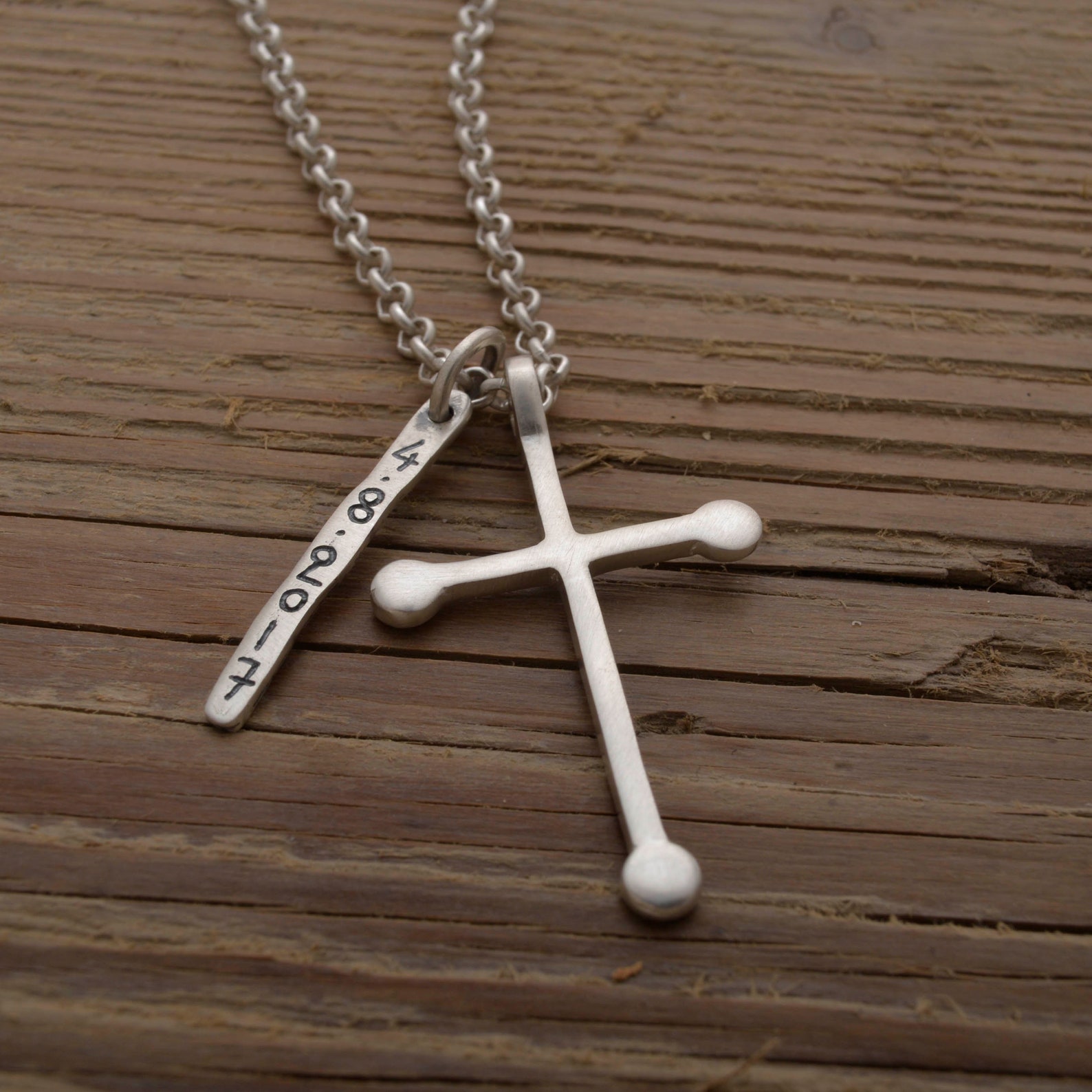Sterling Silver Baptism Date Cross, Personalized Cross, Confirmation ...