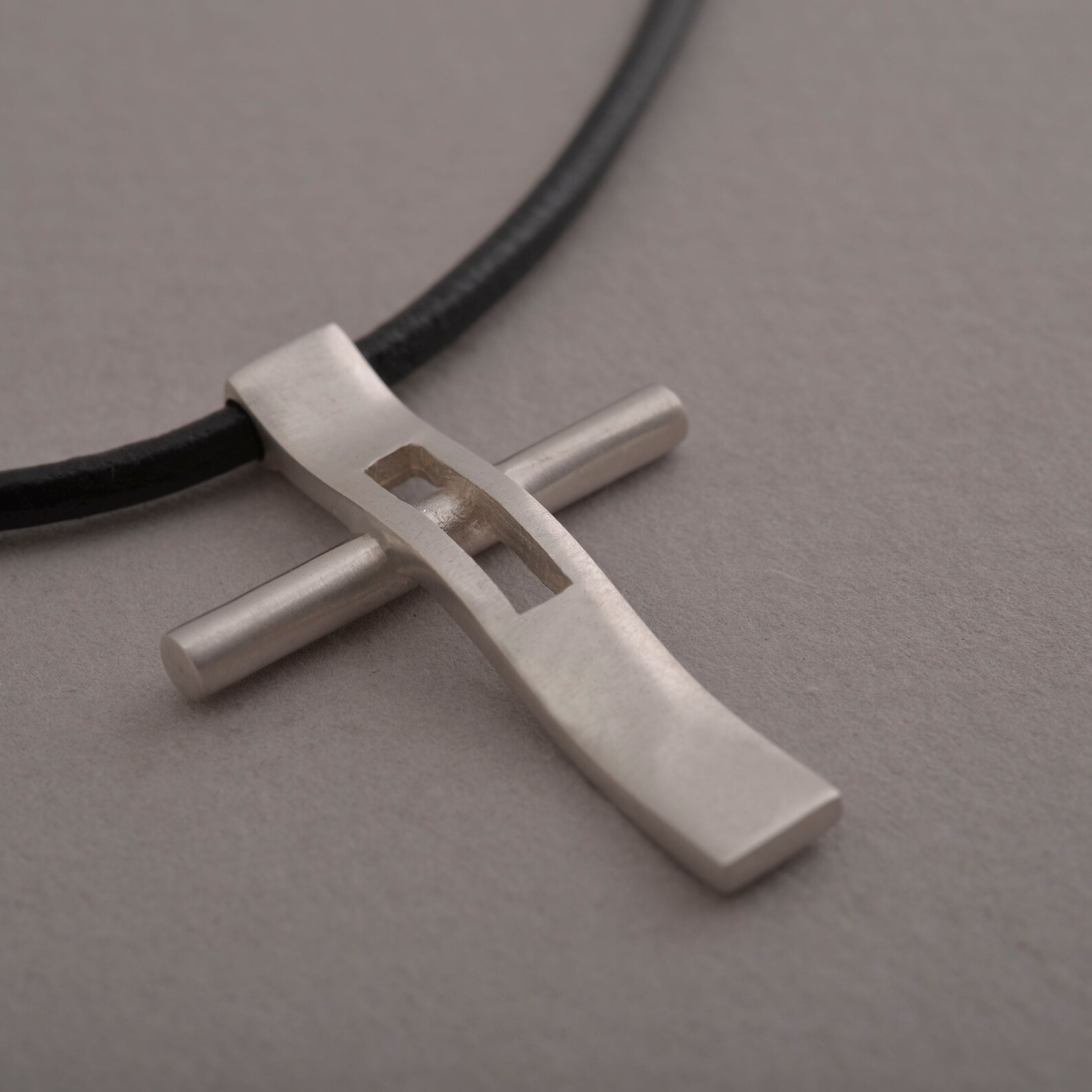 Modern Cross Necklace Sterling Silver Cross for Men - Etsy