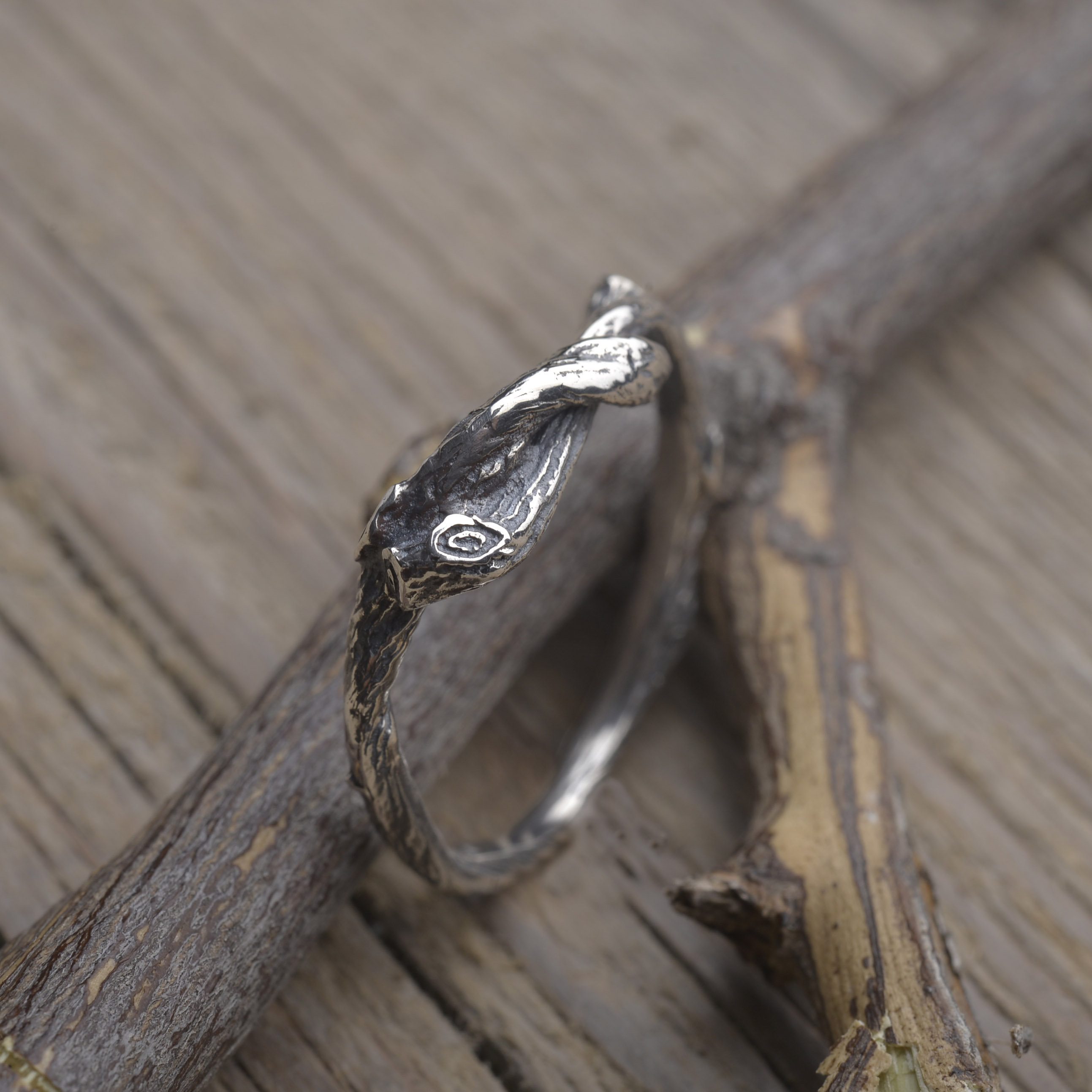 Sterling Silver Twisted Branch Ring Forest Twig Band DA485 | Etsy