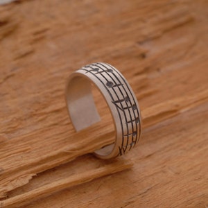 Sterling Silver Music Note Ring, Music Ring, Mens Ring, Note Ring ...