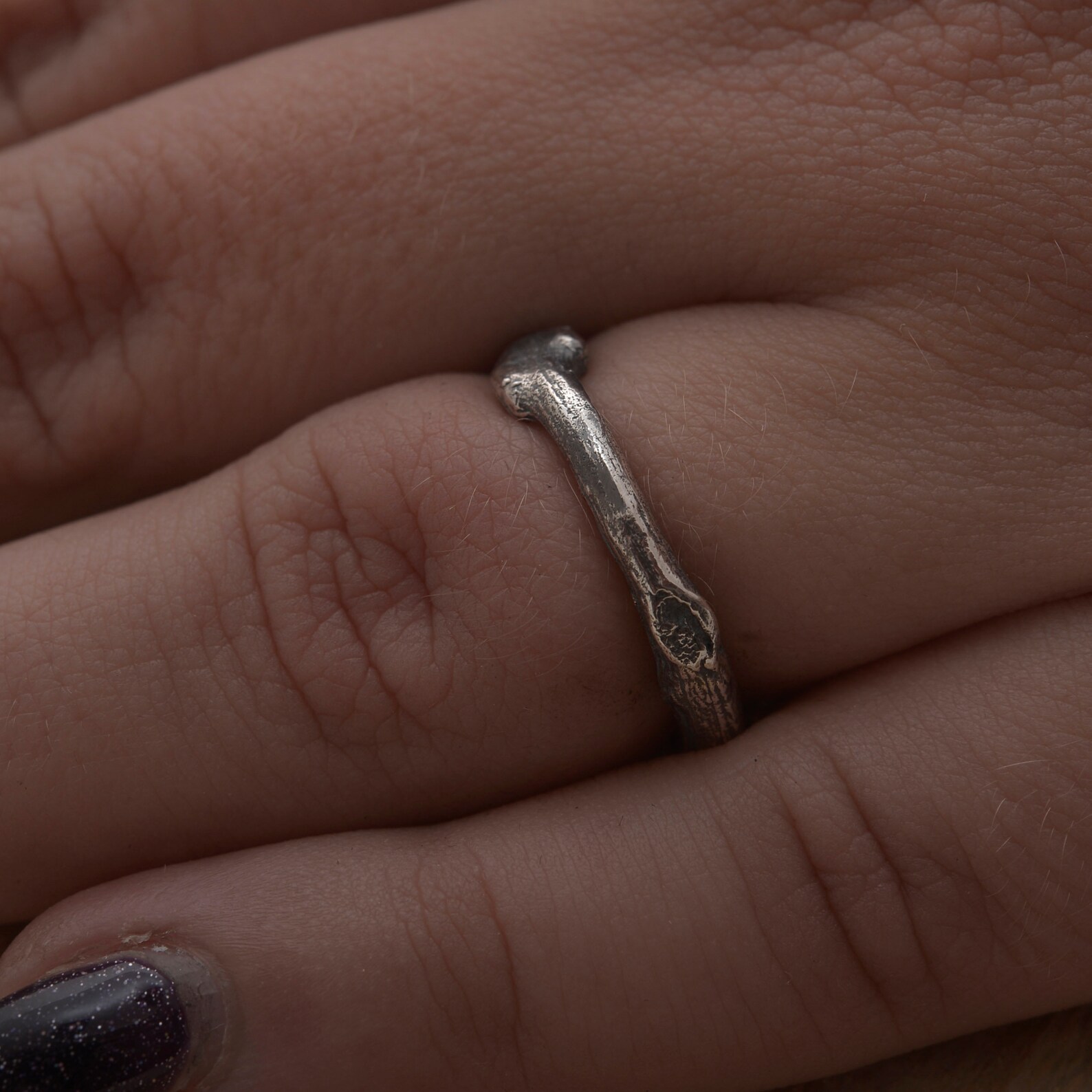 Tree Bark Ring Sterling Silver Nature Lover Band Free Inside - Etsy