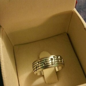 Customized Music Note Ring, Your Favorite Song Ring, Sterling Silver ...