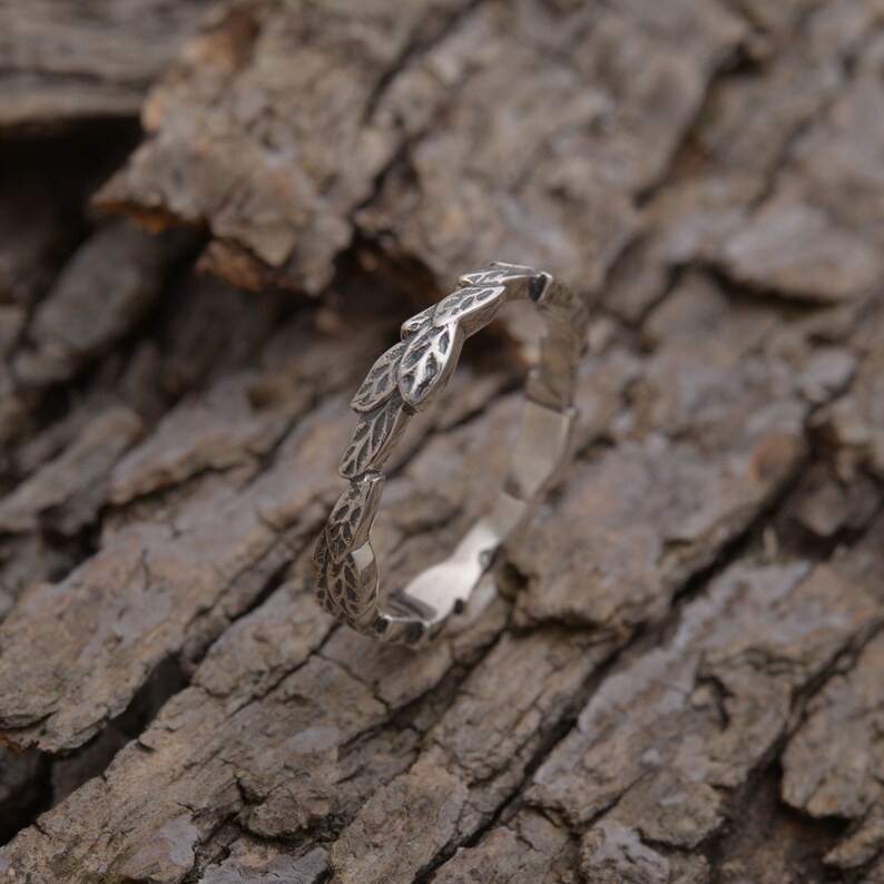 Forest Leaf Ring, Artistic Sterling Silver Twig Ring, Nature Inspired ...