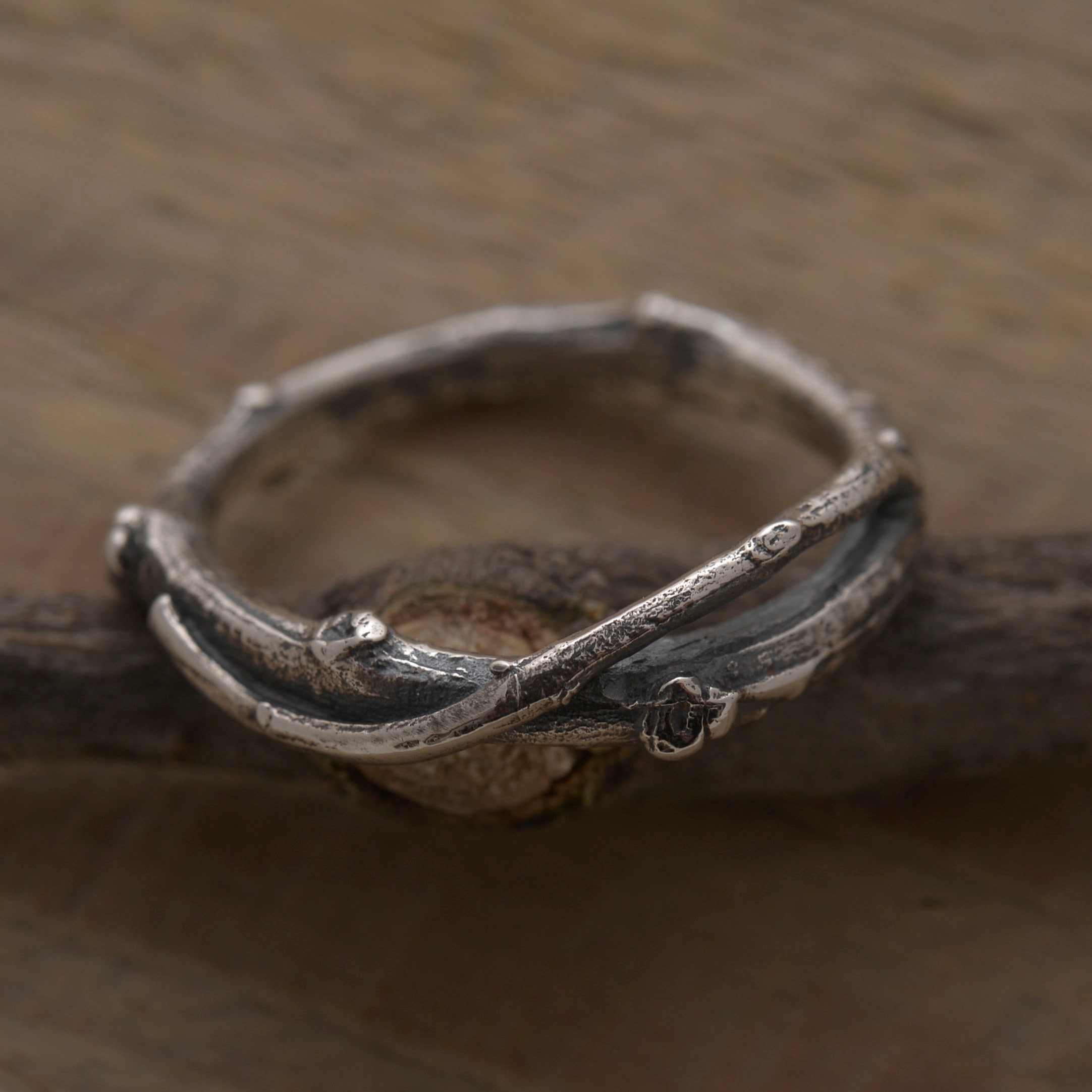 Twisted Branch Ring Sterling Silver Twig Band DA376 | Etsy