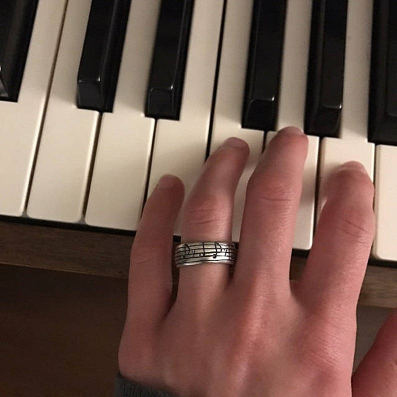 Customized Music Wedding Band Set Your Favorite Song Ring - Etsy