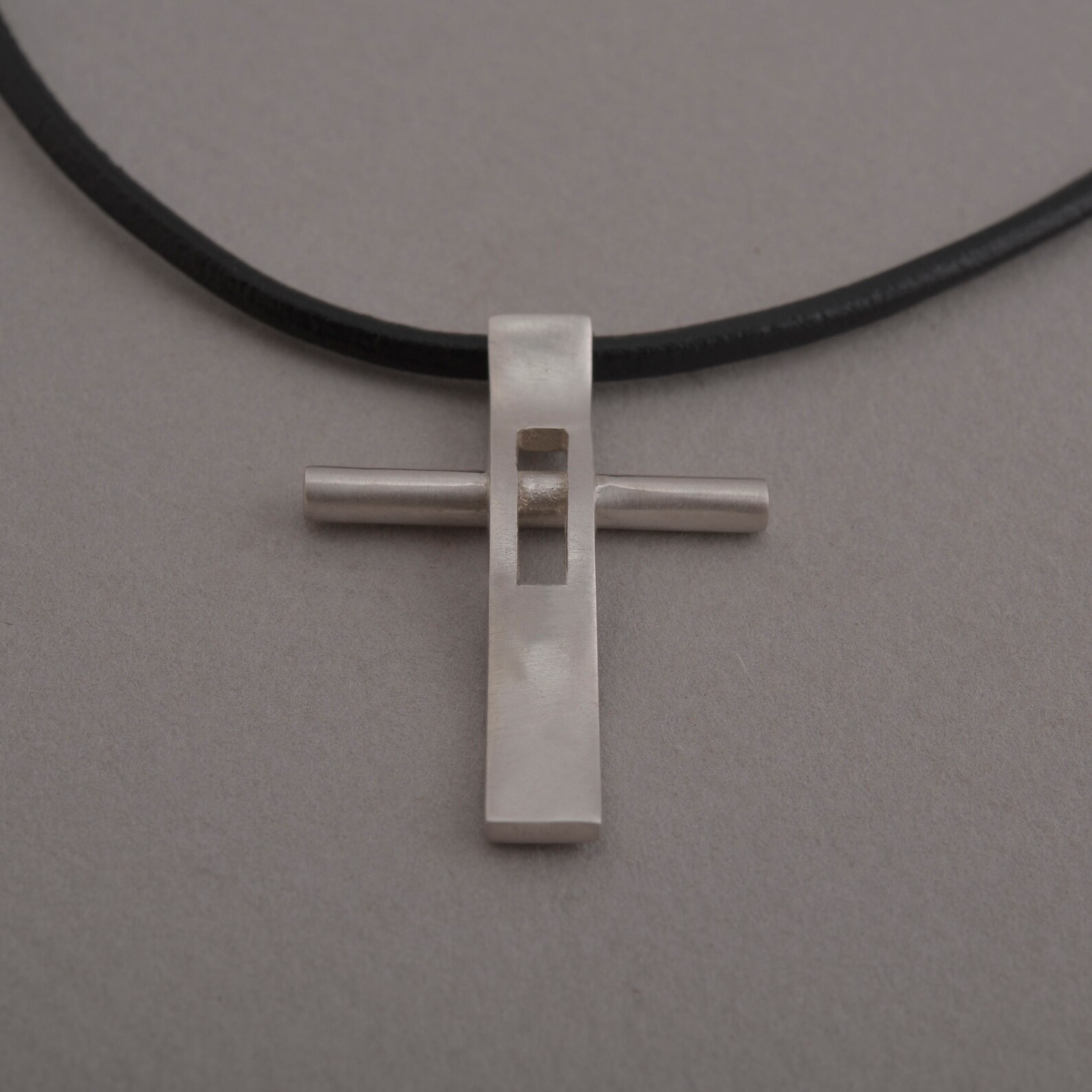 Modern Cross Necklace Sterling Silver Cross for Men - Etsy