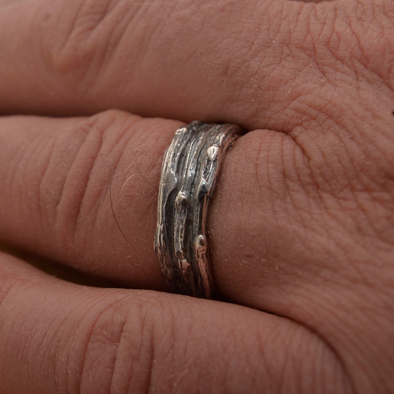 Twig Wedding Band Set Tree Branch Matching Bands Sterling - Etsy