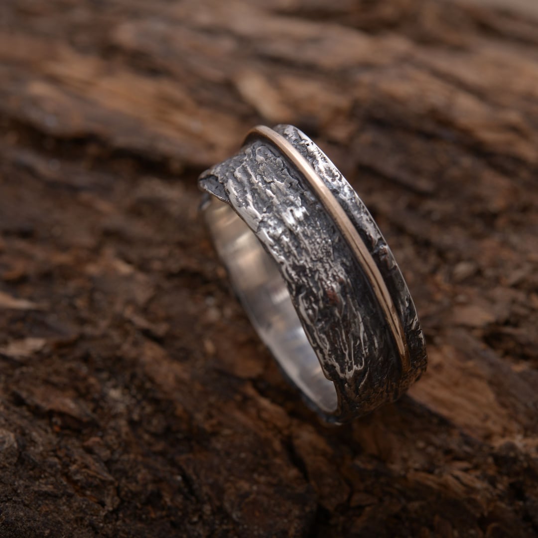 Buy Tree Band Men's Wedding Ring Rustic Wedding Band Tree Online In ...