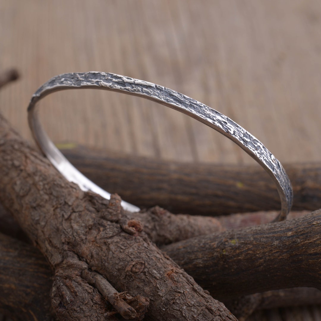 Tree Bark Cuff, Sterling Silver Bracelet, Personalized Tree Branch Cuff ...