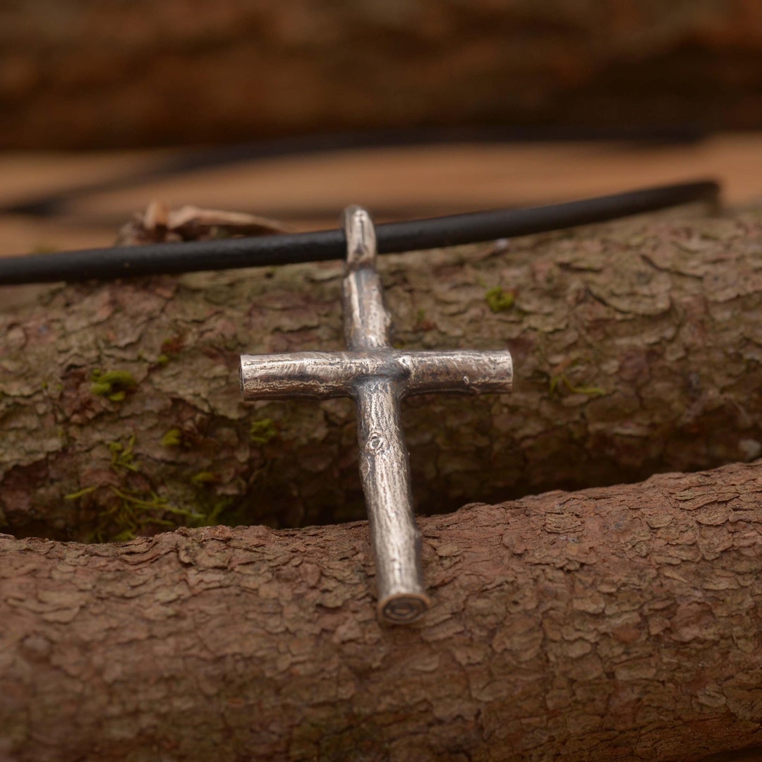 Tree Branch Cross Necklace, Forest Inspired Christian Pendant, Gift of ...
