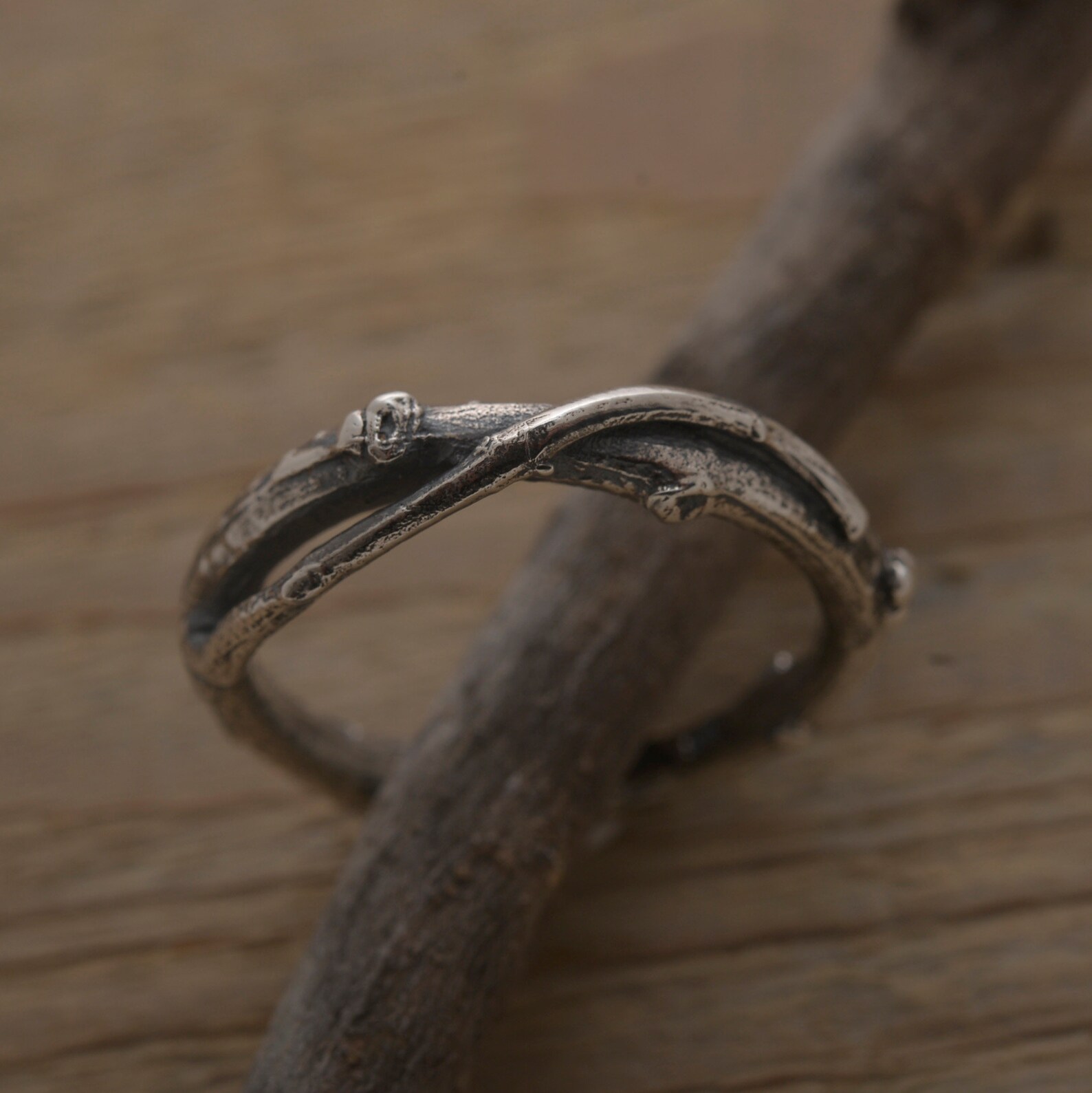 Twisted Branch Ring, Sterling Silver Twig Band DA376 - Etsy