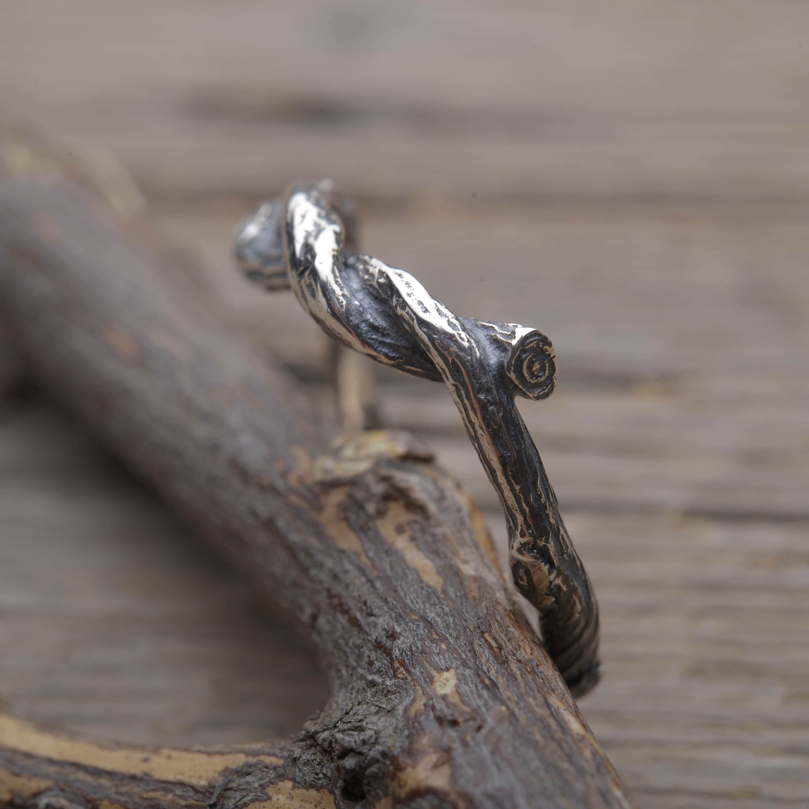 Sterling Silver Twisted Branch Ring Forest Twig Band DA485 | Etsy
