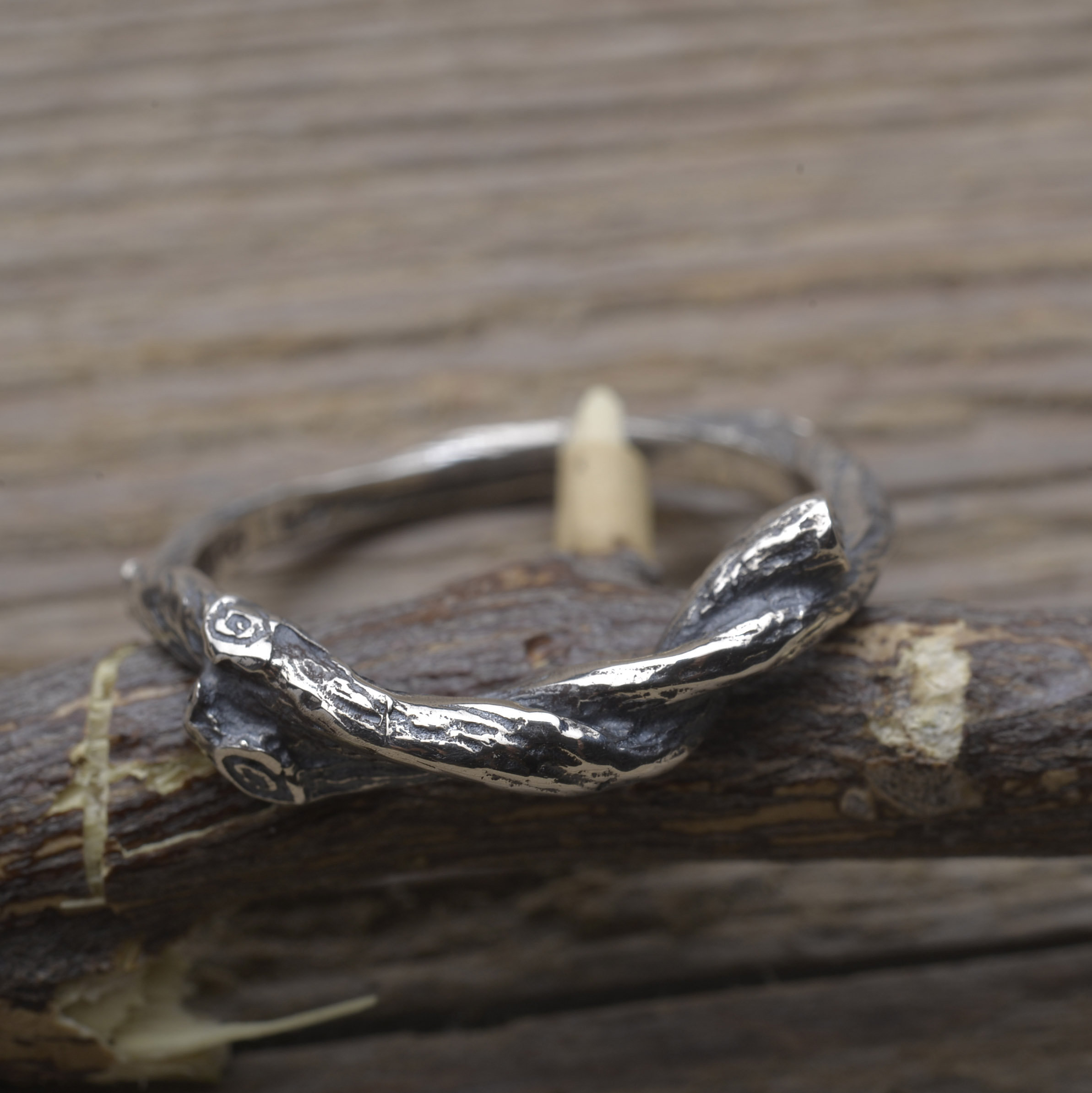 Sterling Silver Twisted Branch Ring Forest Twig Band DA485 | Etsy