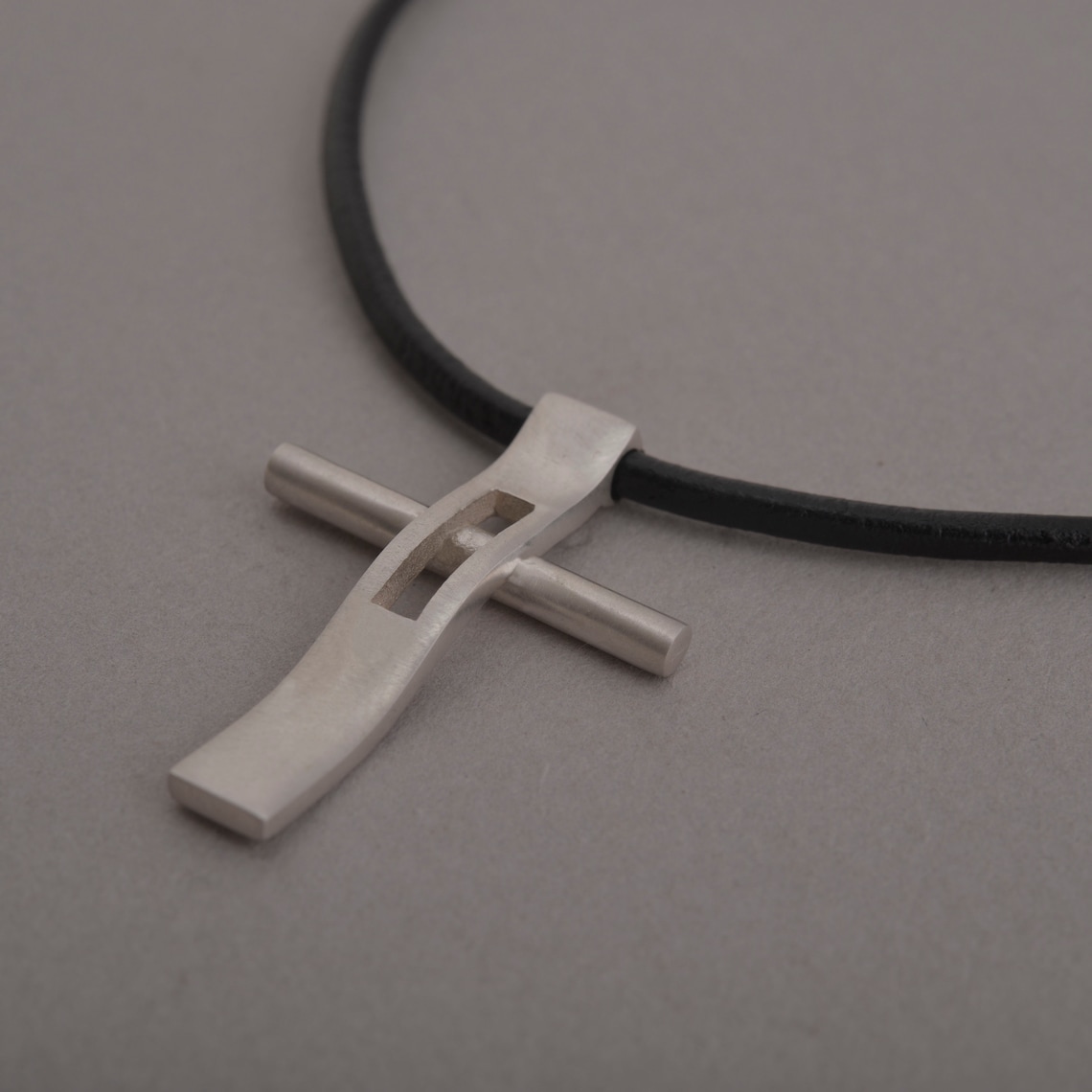 Modern Cross Necklace Sterling Silver Cross for Men - Etsy